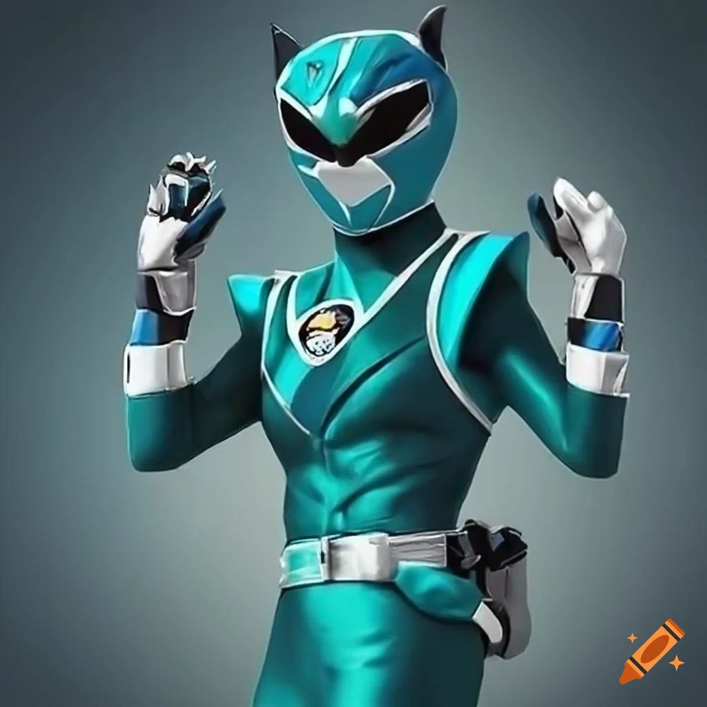 Teal wolf power ranger on Craiyon