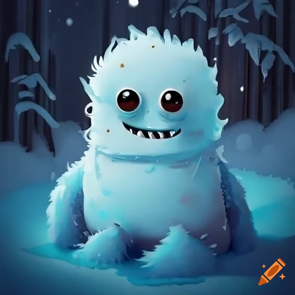 Adorable snow monster on Craiyon