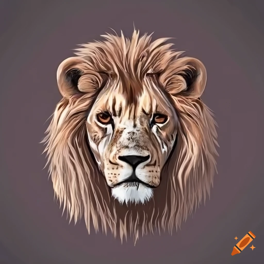 Portrait of a lion facing forward on Craiyon