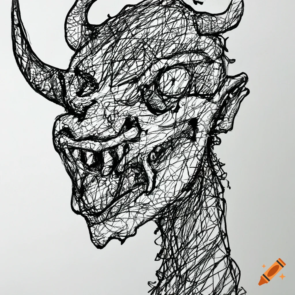 Demon Van Gough style crappy scribble drawing on Craiyon