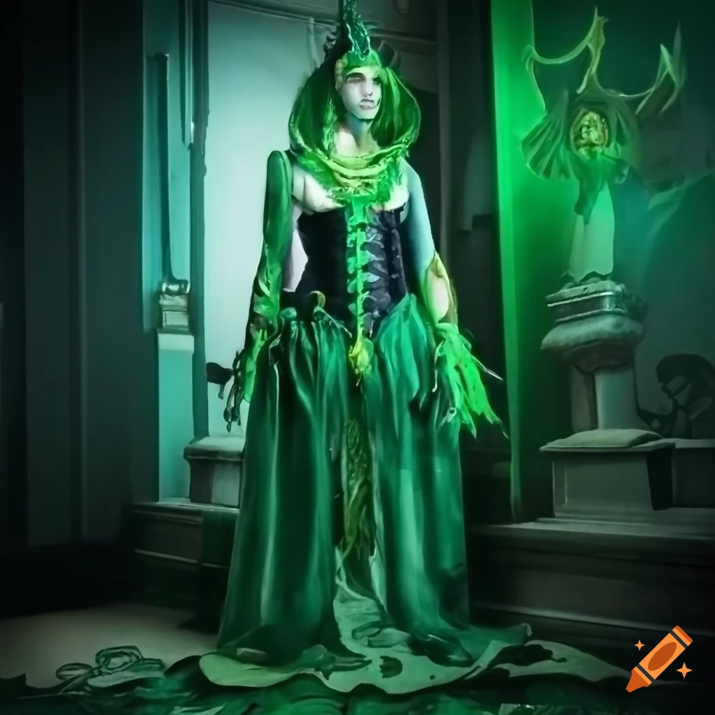 Cosplay of chaos god of green consciousness on Craiyon