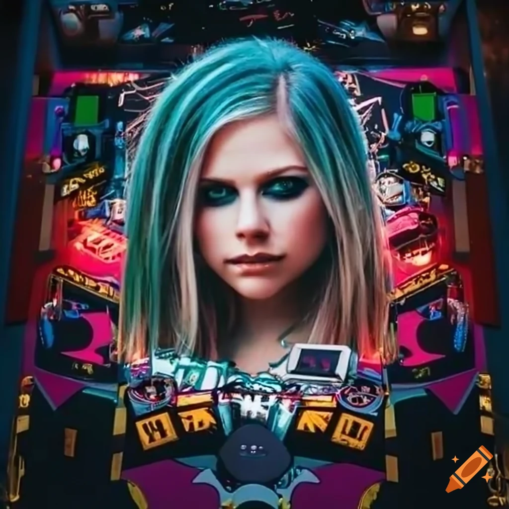 Avril lavigne themed pinball table on Craiyon