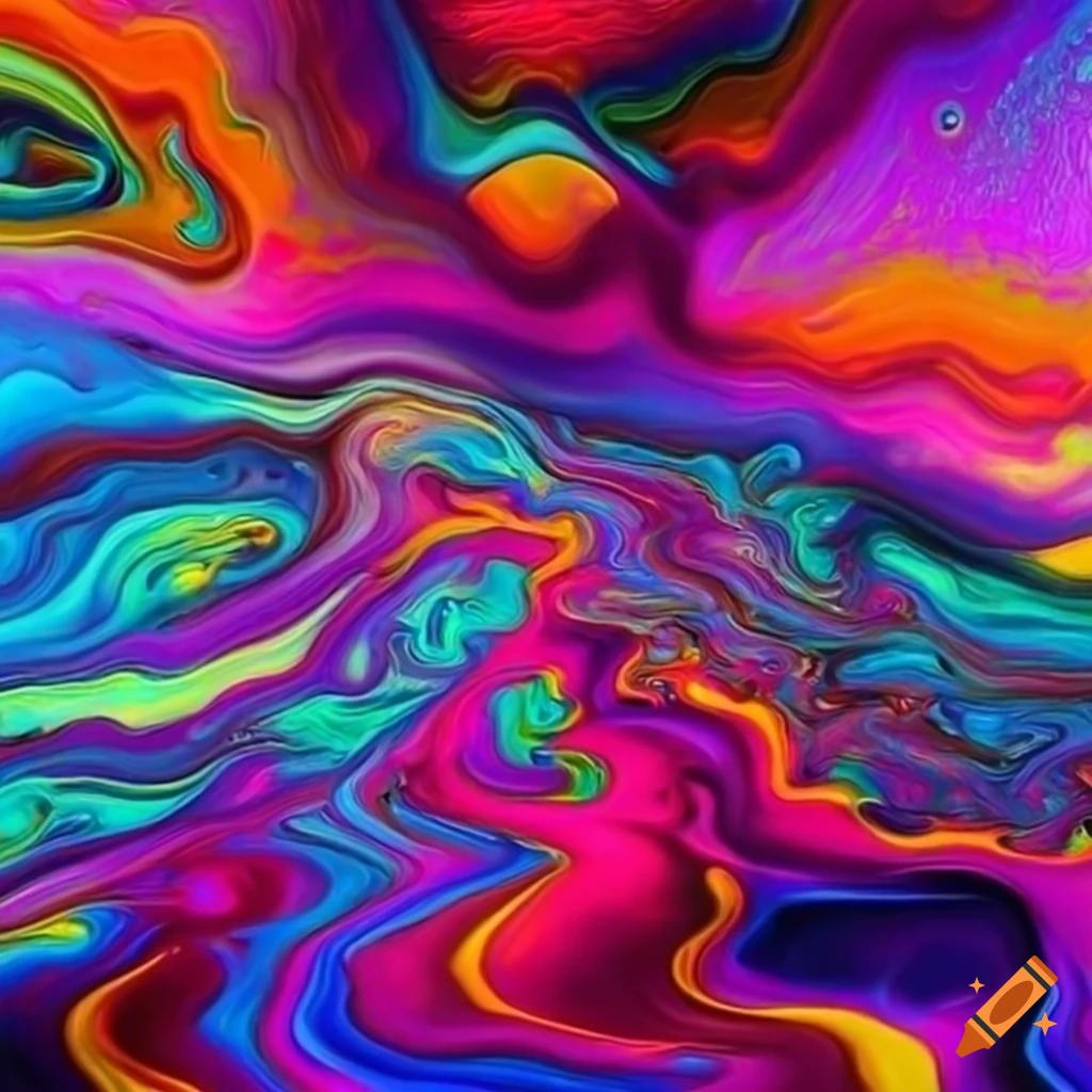 Vibrant colored landscape with psychedelic effect on Craiyon