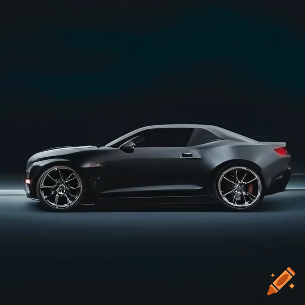 Black camaro side profile on Craiyon