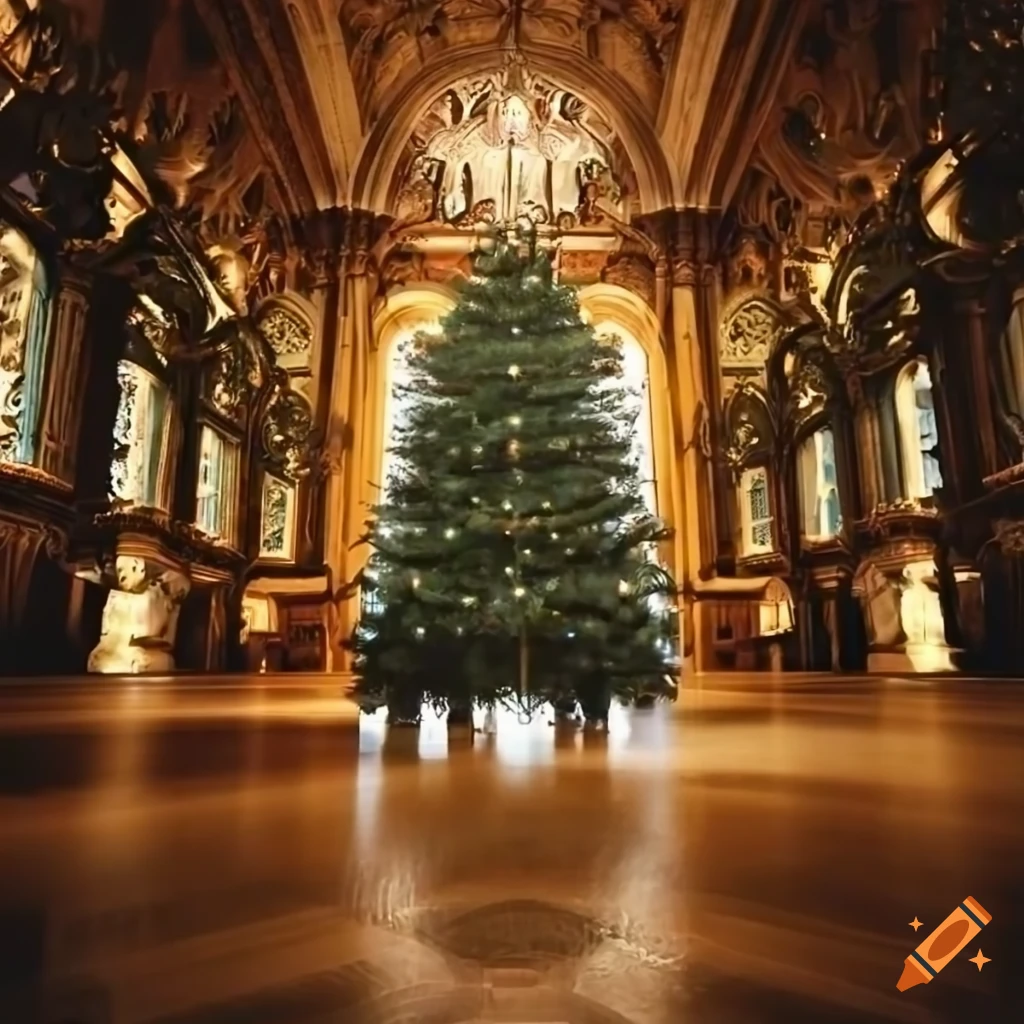 Christmas tree in a law company's hall on Craiyon