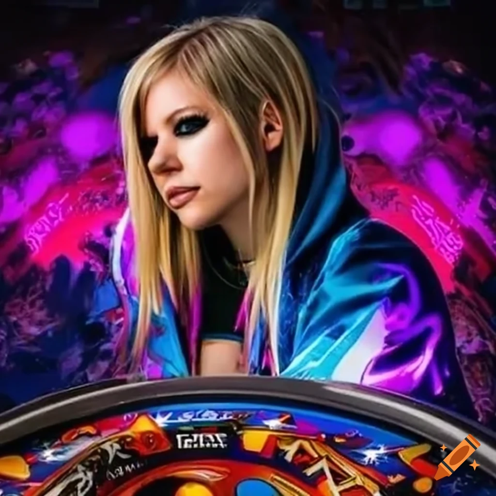 Avril lavigne themed pinball table on Craiyon