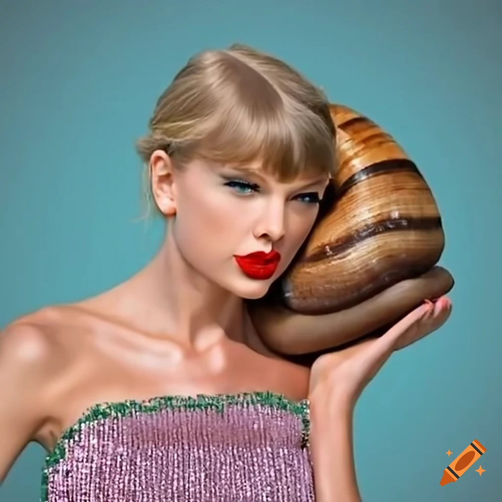 Taylor swift with a giant snail on Craiyon