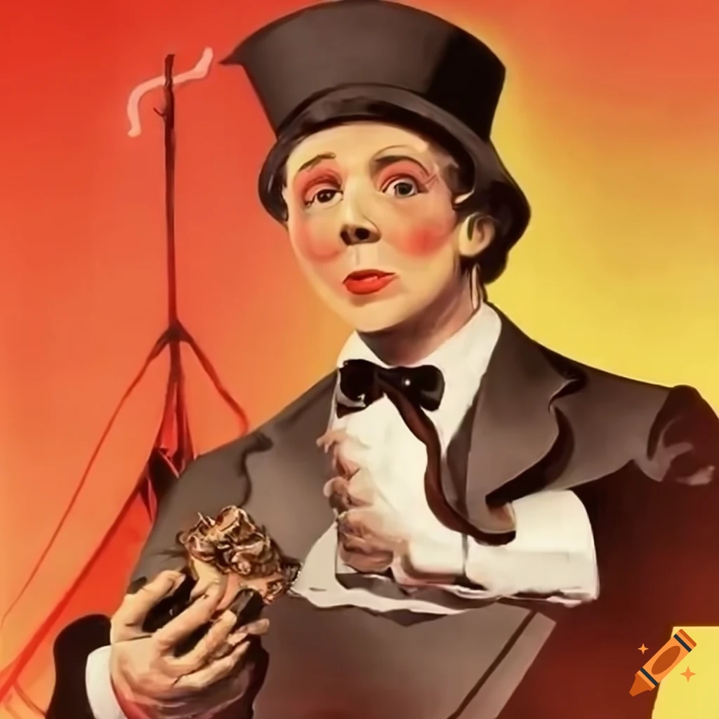 Vintage circus poster featuring the pringles guy as the ringmaster on ...