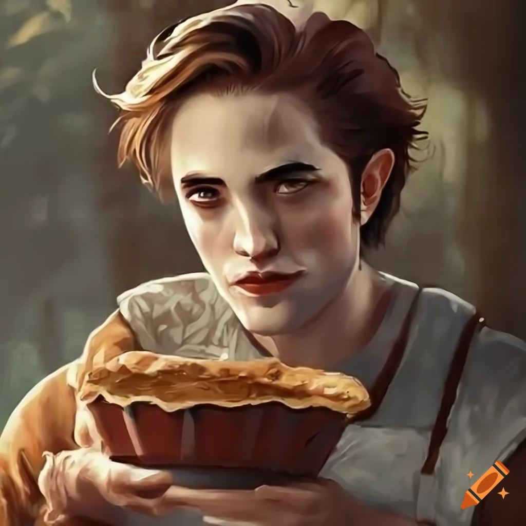 Edward cullen baking a pie on Craiyon