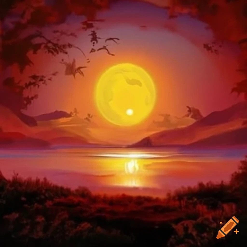 Midnight sun on Craiyon