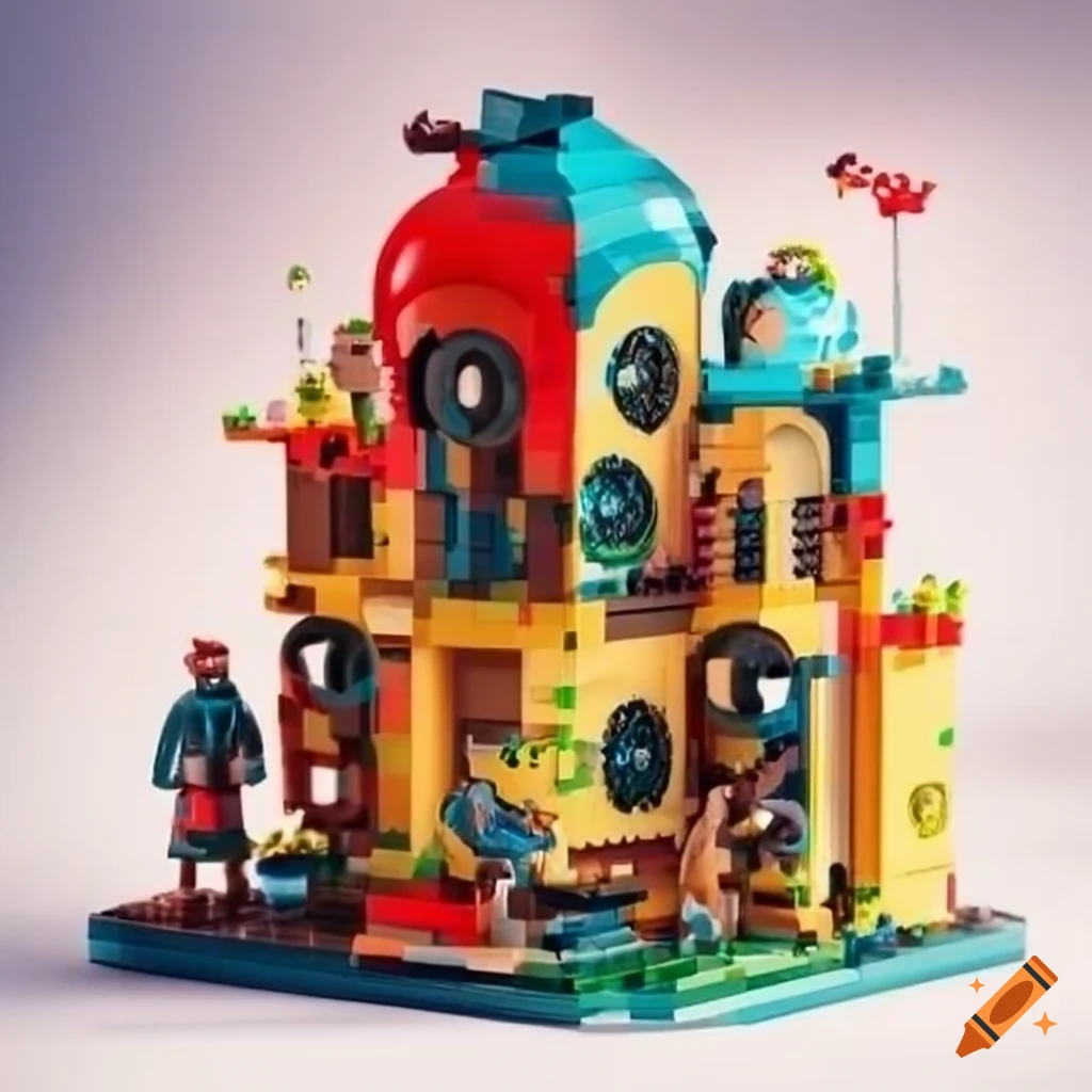 Surreal strange toys such as cars, dolls, legos, illuminated glass ...