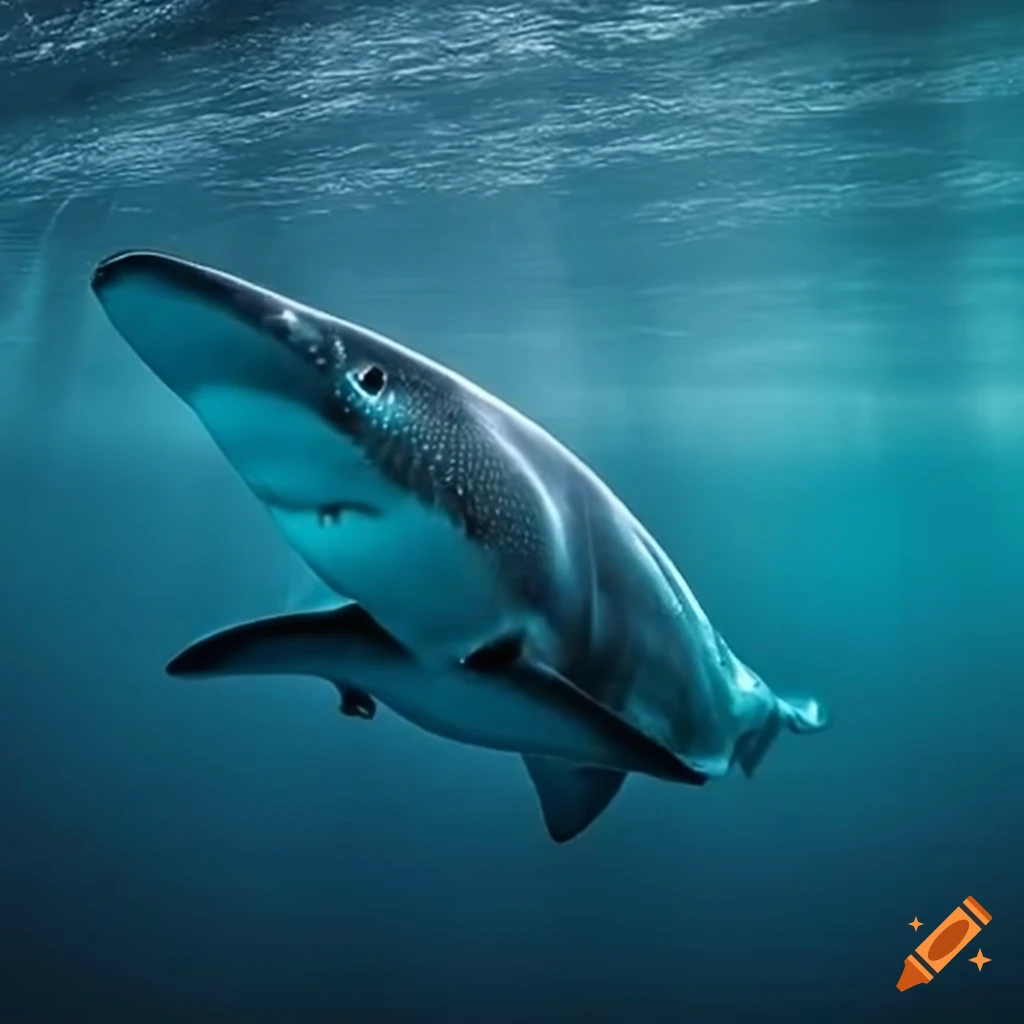 Artistic combination of a shark, whale, and horse on Craiyon