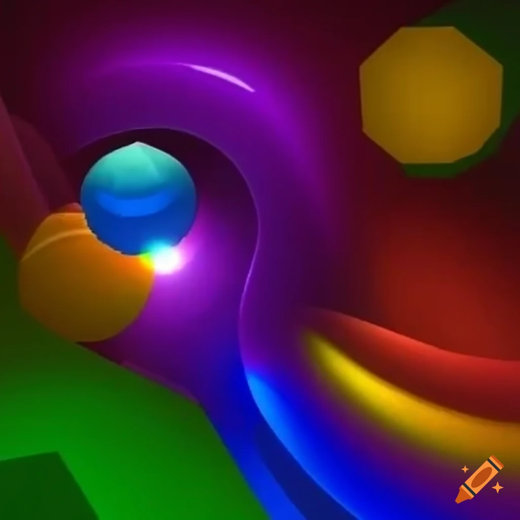 Colorful geometric gems in Nintendo 64 style graphics on Craiyon