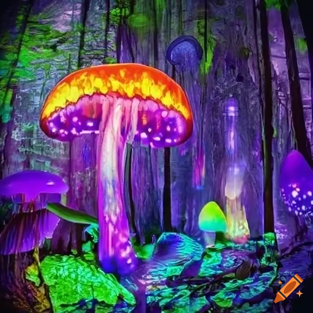 Alien planet's enchanting landscapes with glowing rivers, mystical ...