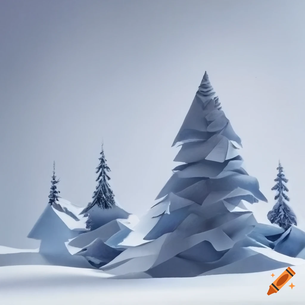 Winter paper art on Craiyon