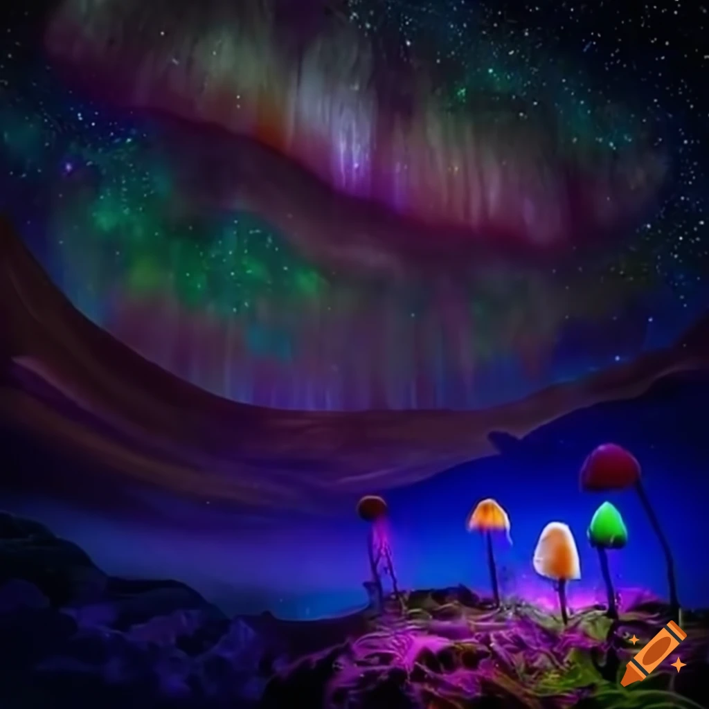 Alien planet's enchanting landscapes with glowing rivers, mystical ...