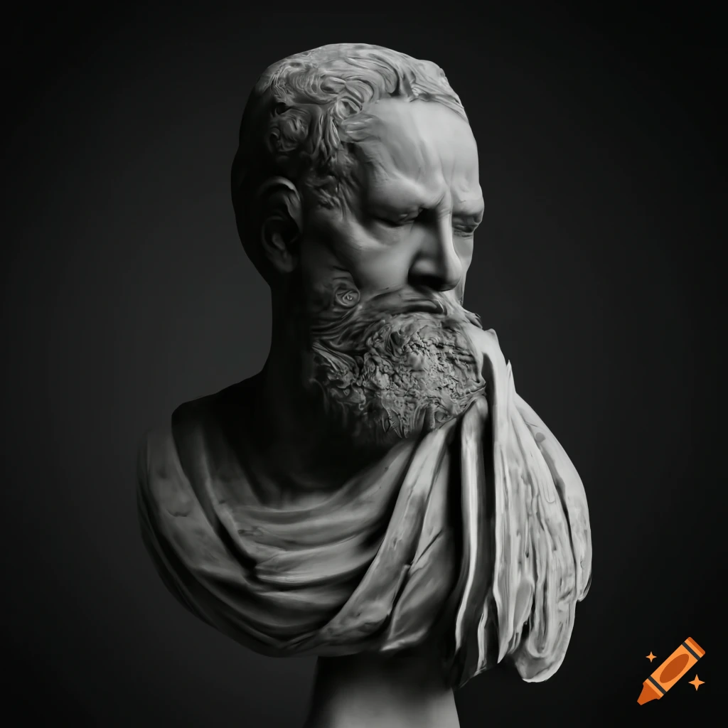 Imperator pertinax realistic marble monochrome sculpture on Craiyon