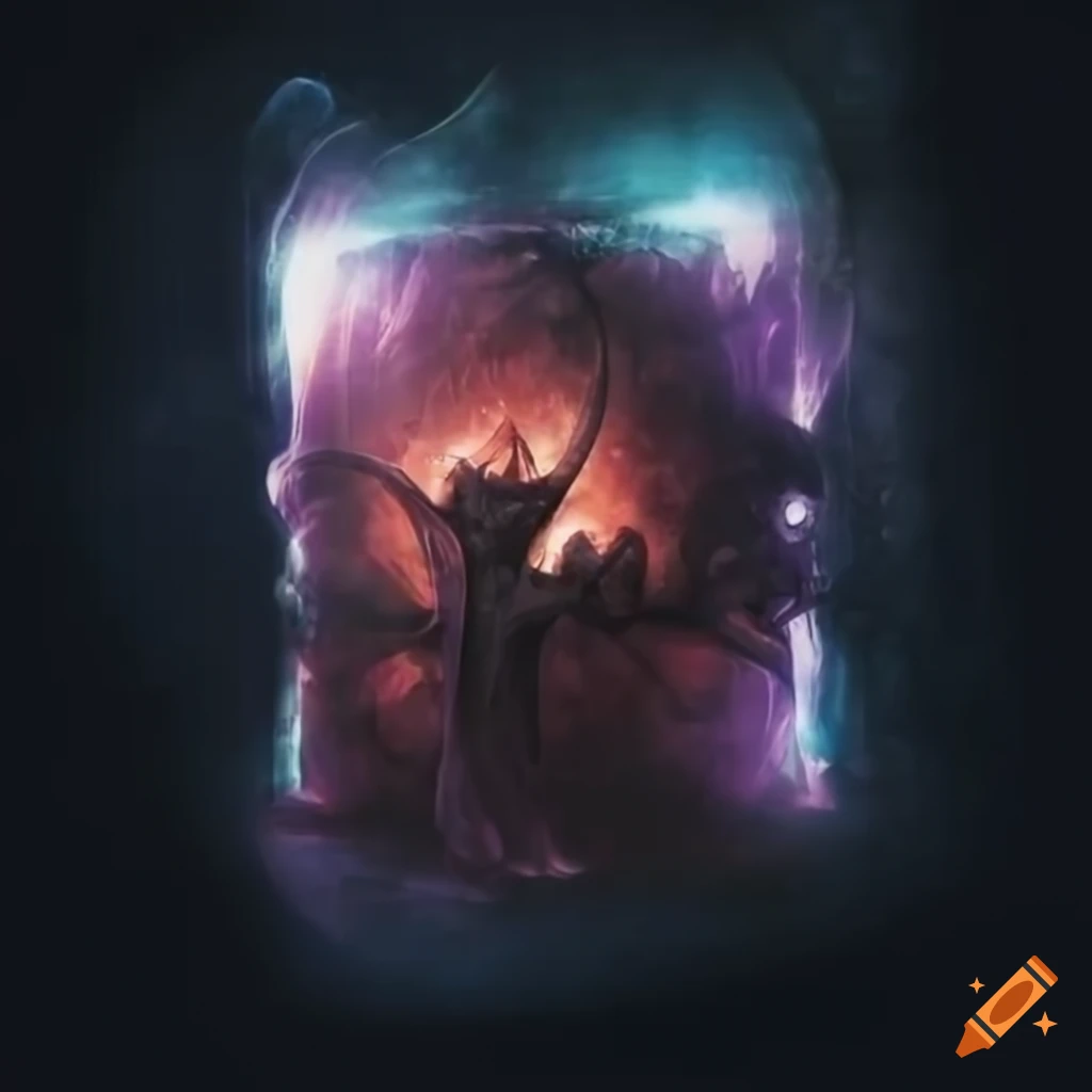 Fantasy magic tome book with white glow on black background on Craiyon