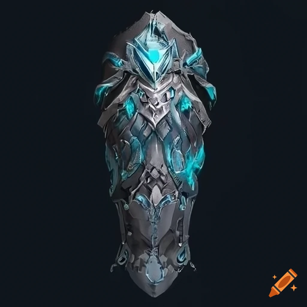 Stylish arm bracer armor with intricate ice design on Craiyon