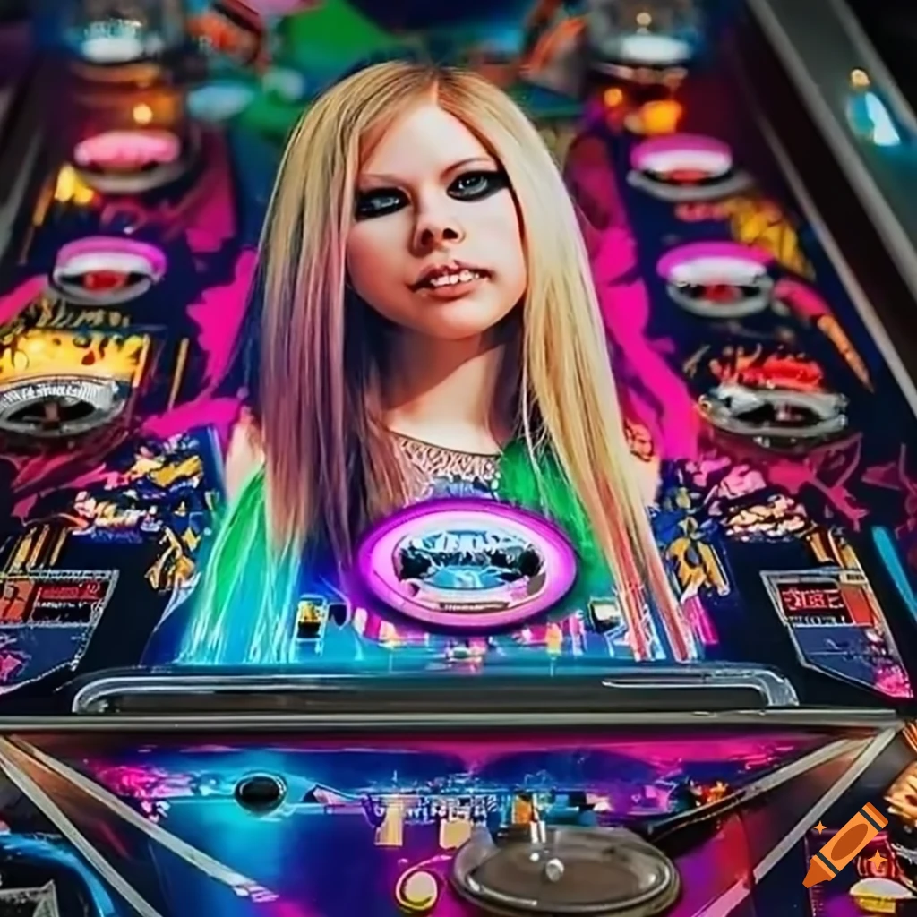 Avril lavigne themed pinball table on Craiyon