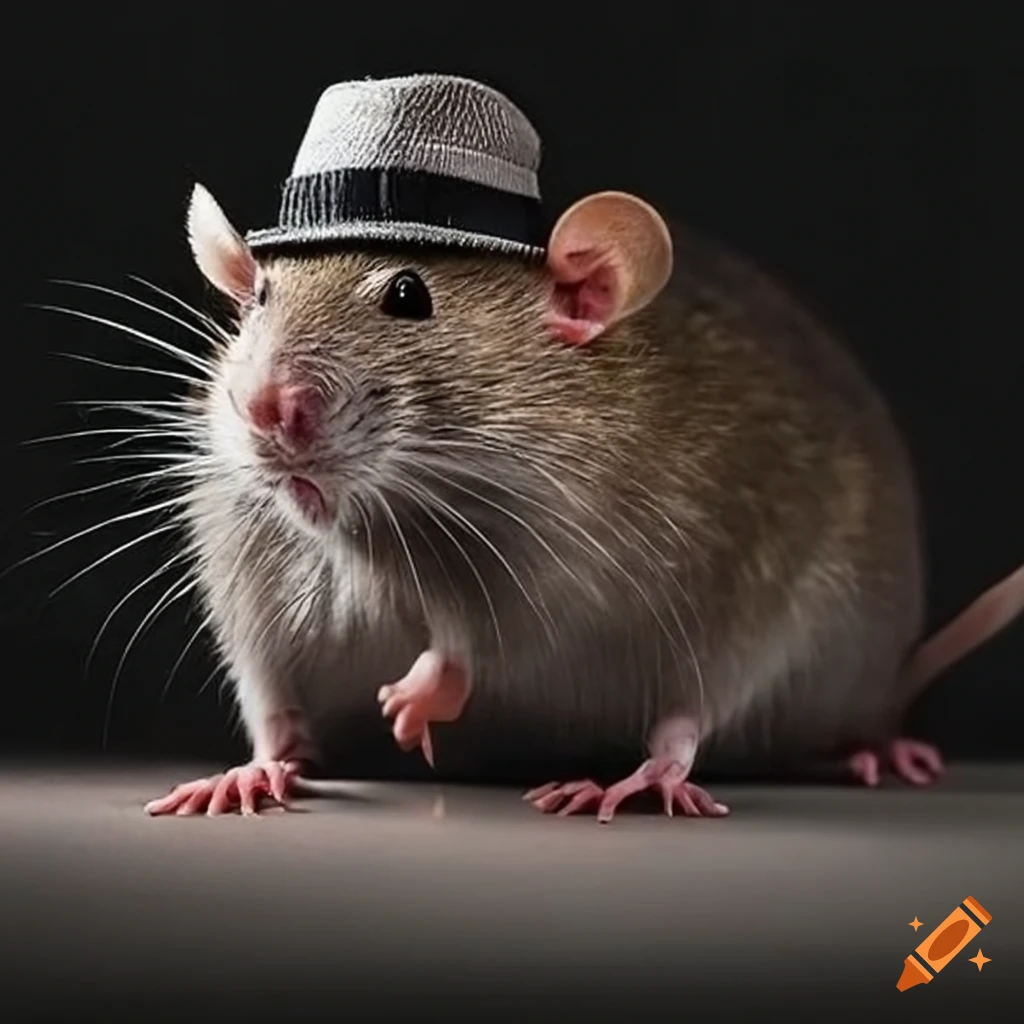 Sneaky rat wearing a hat on Craiyon
