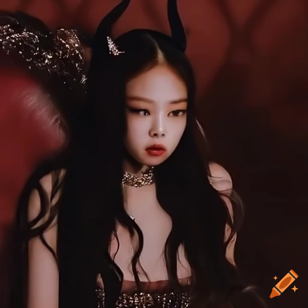 Blackpink's jennie depicted as a demon on Craiyon