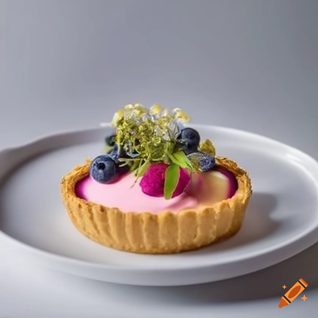 Flower petal tart shell filled with lavender-infused custard and summer ...