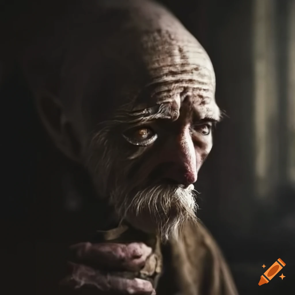 Man in a victorian lunatic asylum with a somber expression on Craiyon