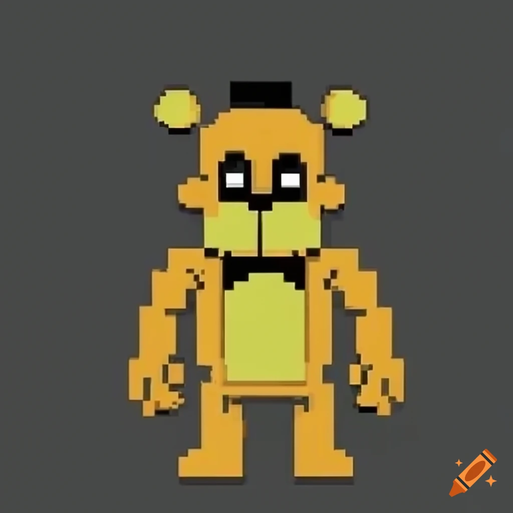 8-bit golden freddy on Craiyon