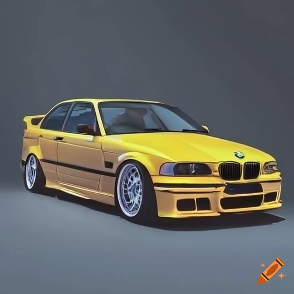 Yellow bmw m3 e36 on Craiyon