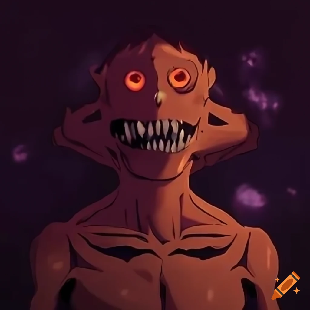 Unnerving cryptid in anime style on Craiyon