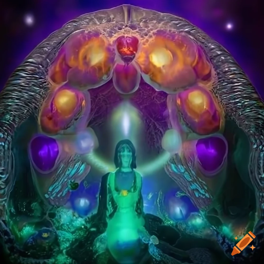 Enchanting interstellar realm with alien planet, radiant rivers, and ...