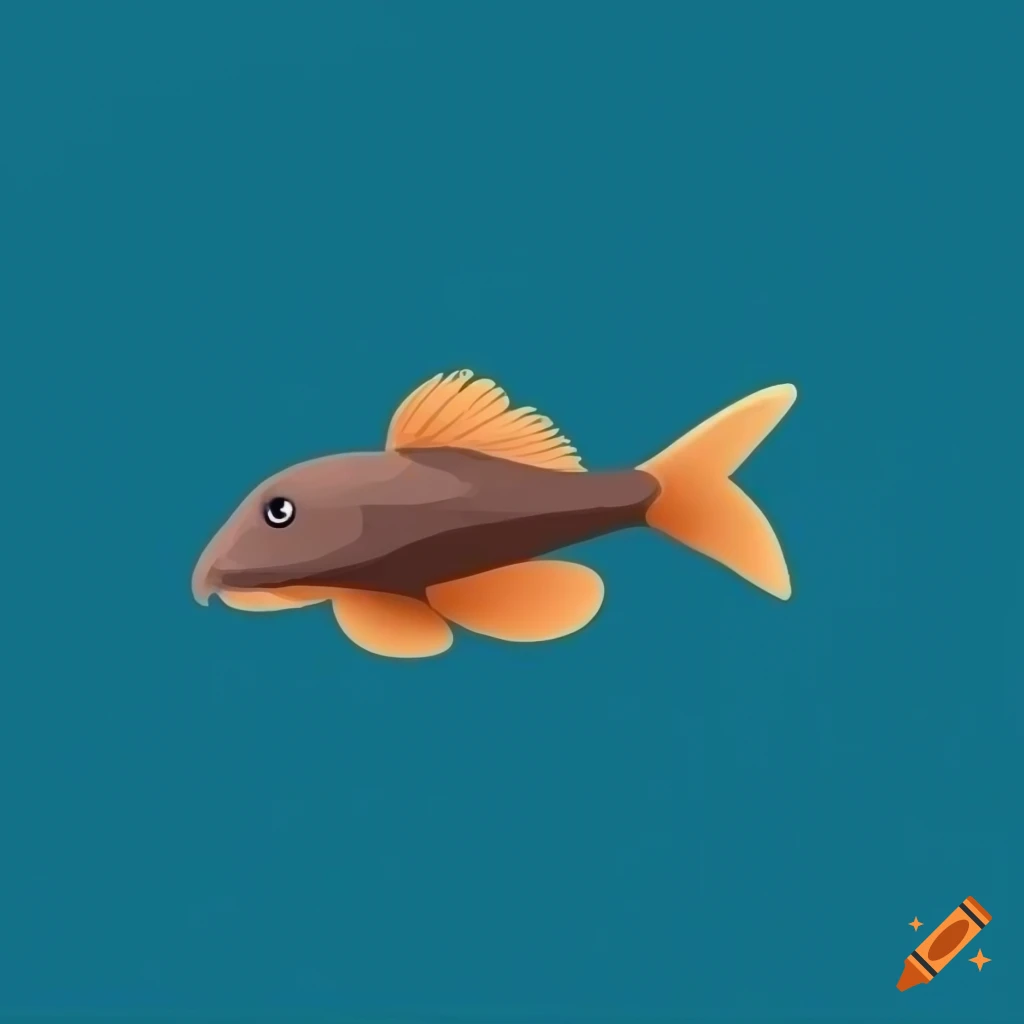 Cute bristlenose pleco fish in simple vector shapes on Craiyon