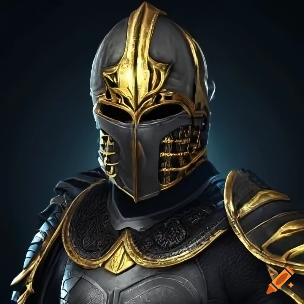Photorealistic fantasy knight in black armor inspired by kingdoms of amalur: reckoning on Craiyon