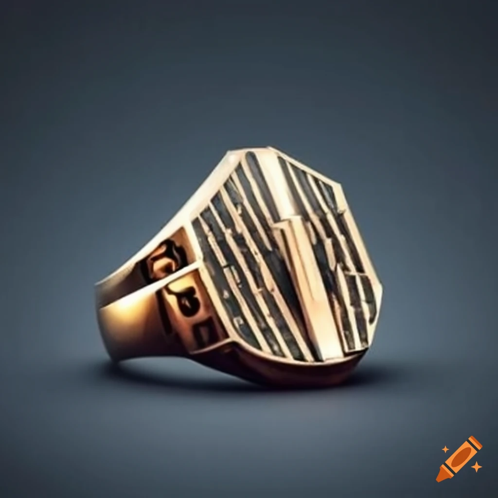 Art deco empire state building inspired man ring on Craiyon