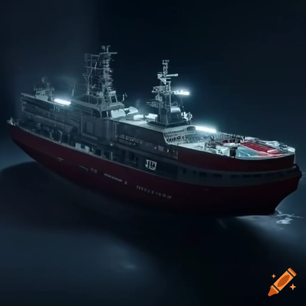 Sci-fi research icebreaker ship on Craiyon