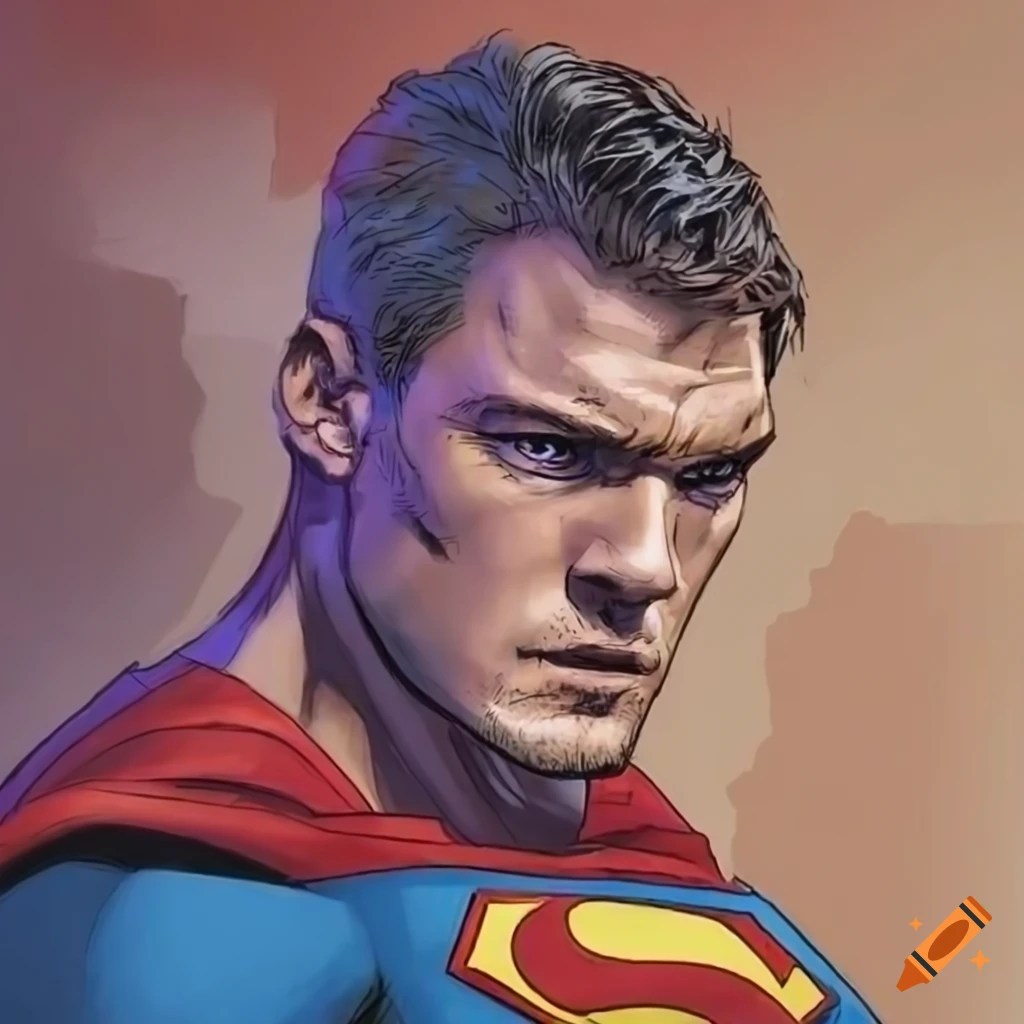 Comic book style portrait of alan ritchson as superman on Craiyon
