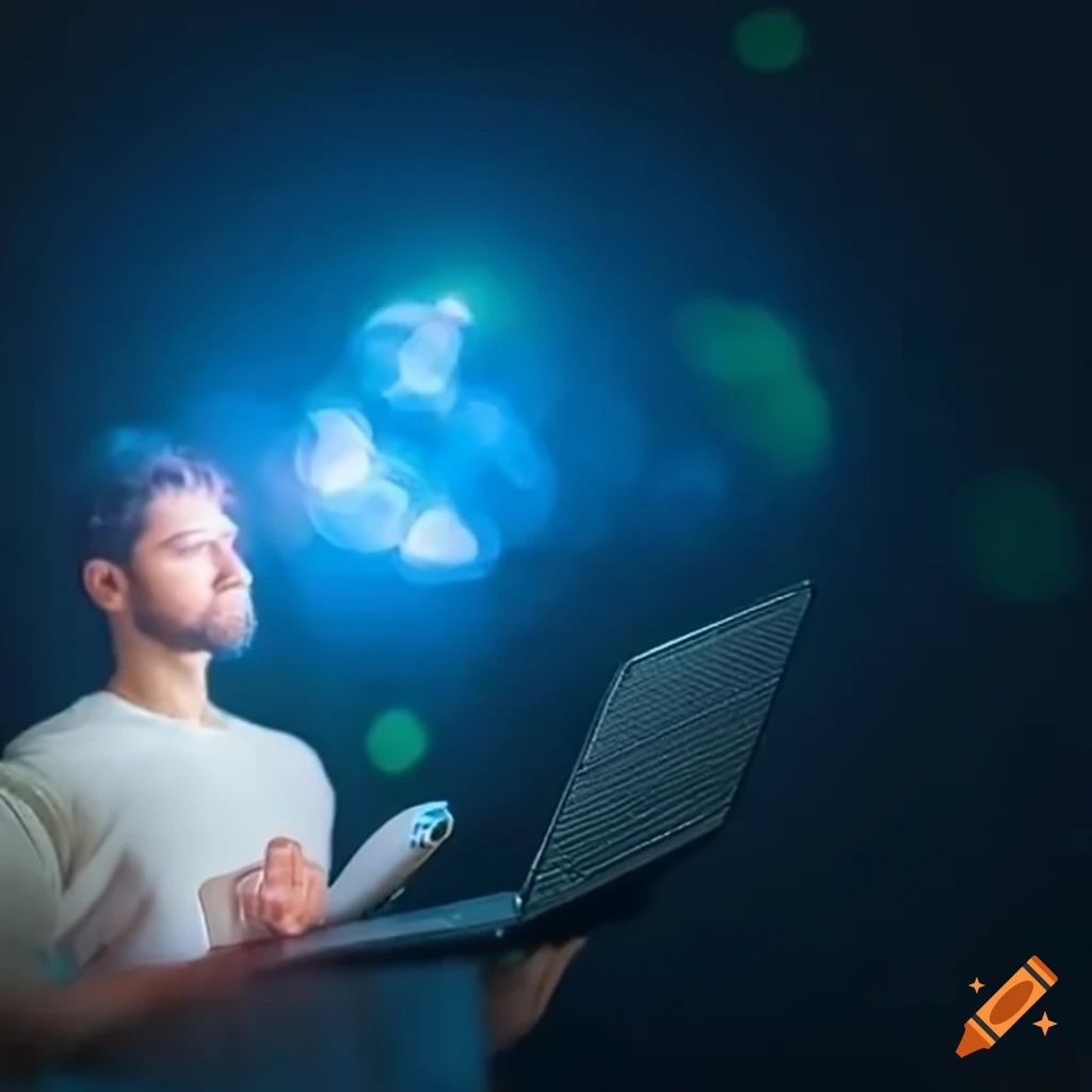 Man designing laptop in 2024 on Craiyon