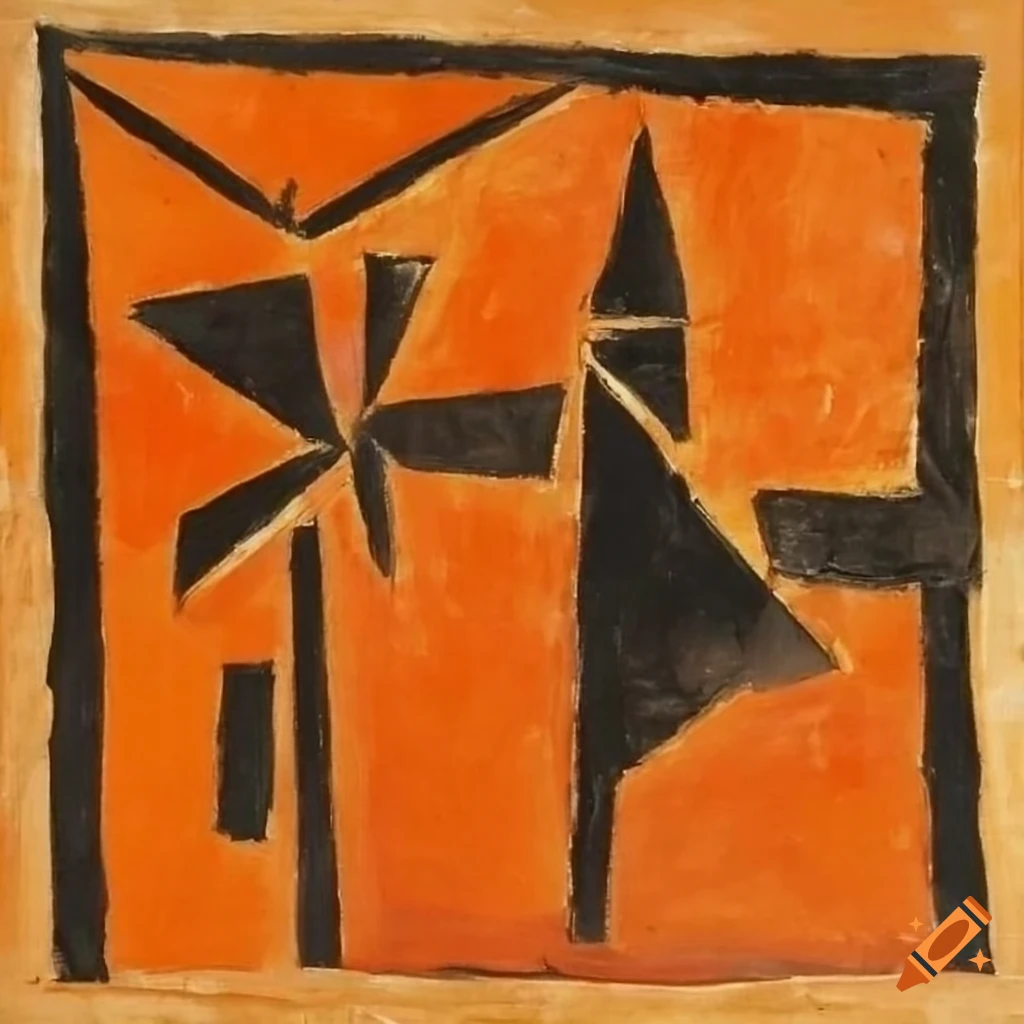 Cubism artwork with orange tones by Pablo Picasso and Bui Xuan Phai ...
