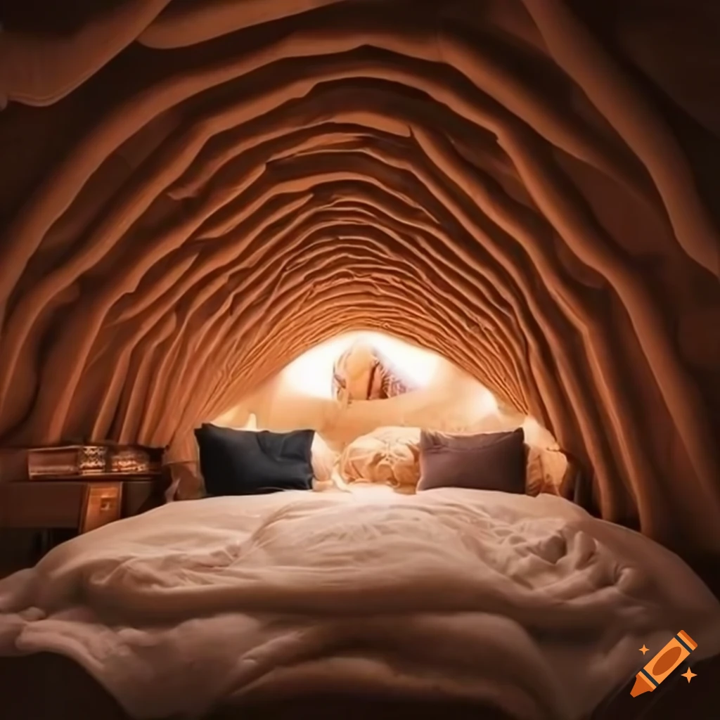 Cozy bedroom interior of igloo home on Craiyon