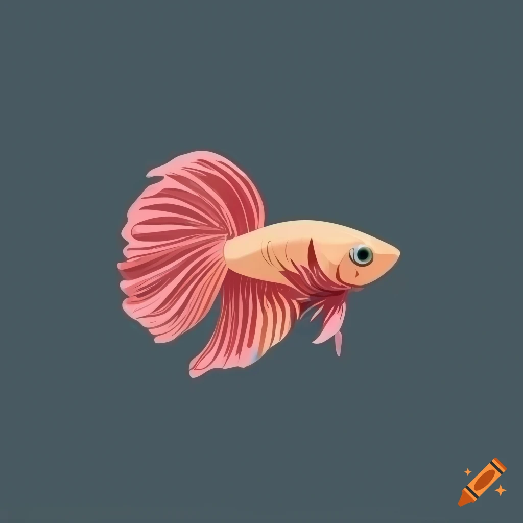 Cute betta fish in simple vector style on Craiyon