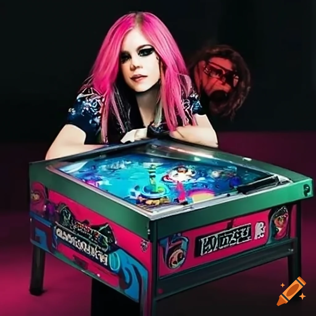 Avril lavigne themed pinball table on Craiyon