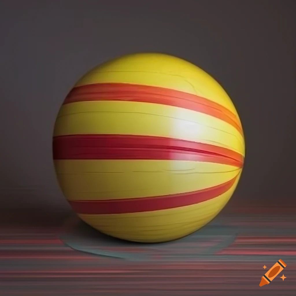 Yellow and red striped sphere on Craiyon