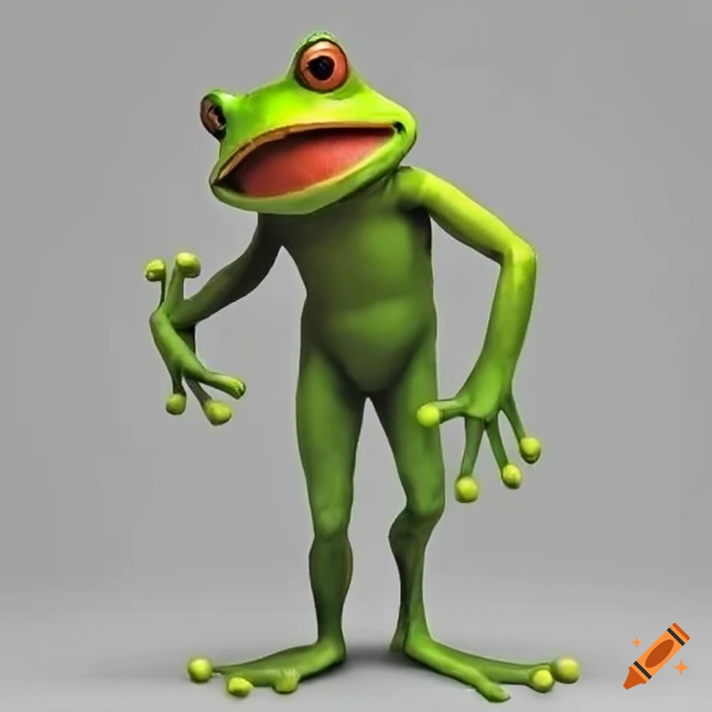 Frog men standing tall on Craiyon