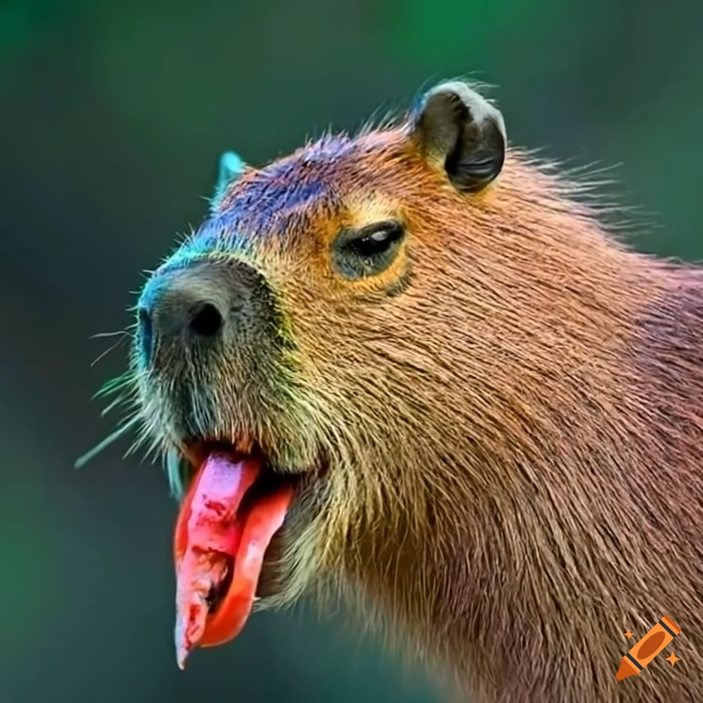 Capybara eating a fly on Craiyon