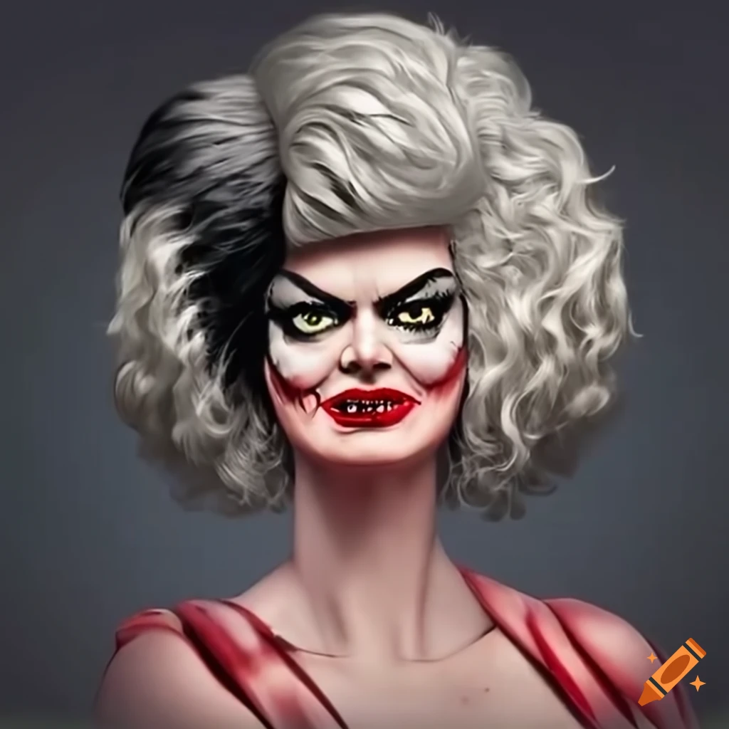 Blonde woman showing anger in costume on Craiyon