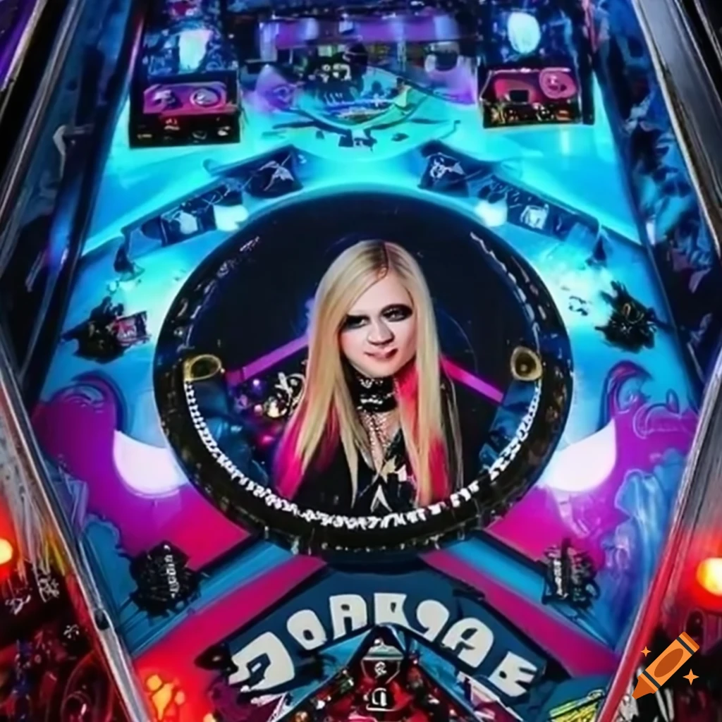 Avril lavigne themed pinball table on Craiyon
