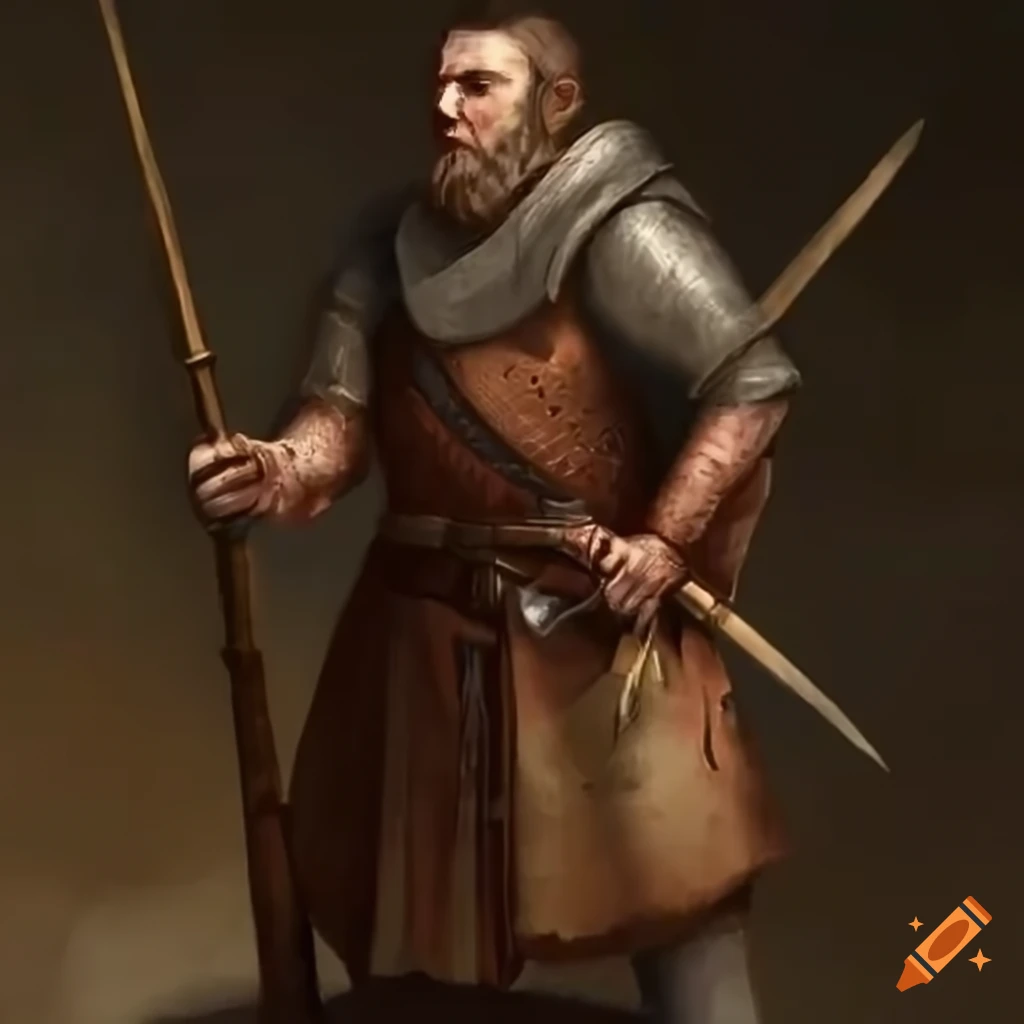 Medieval town militia in an rpg setting on Craiyon