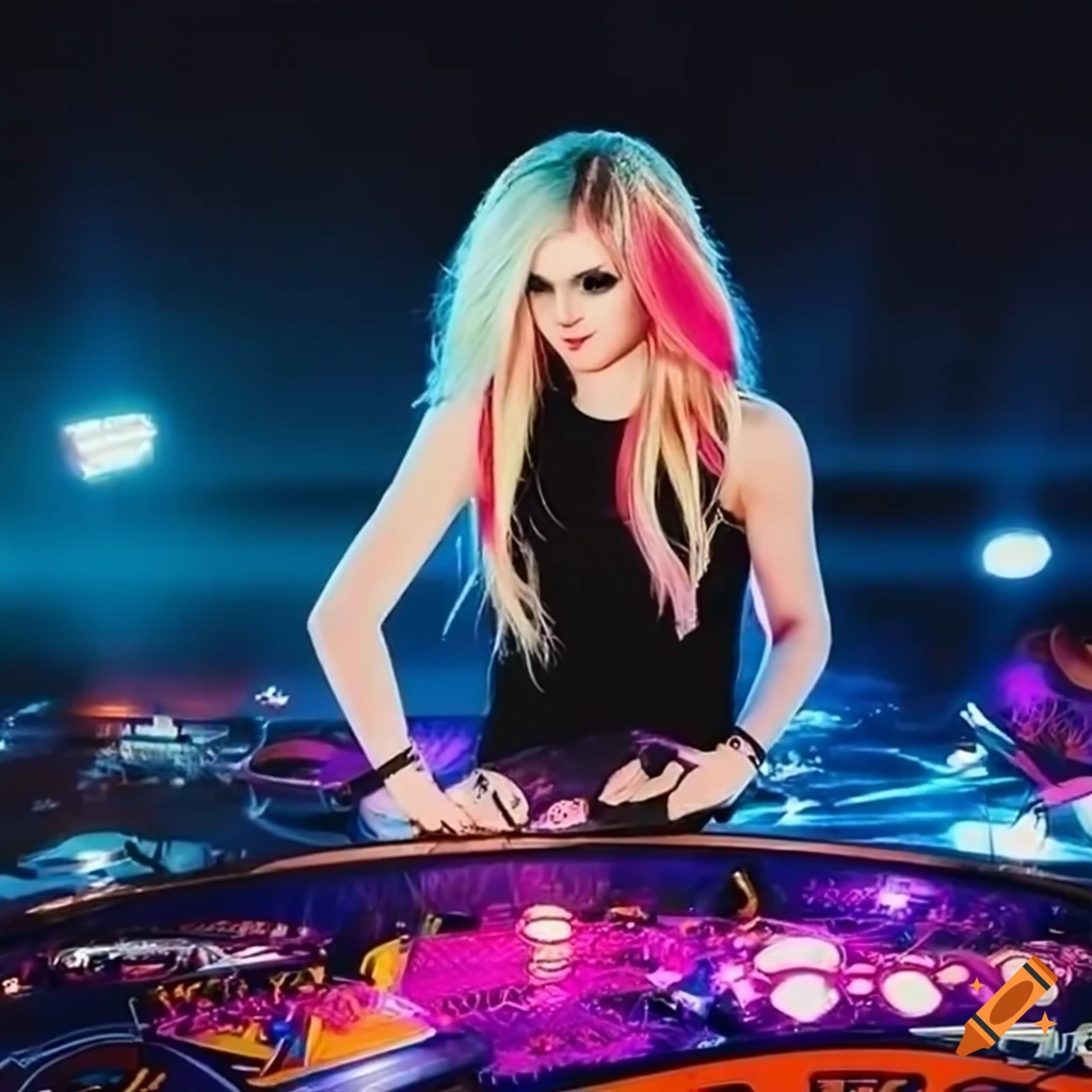 Avril lavigne themed pinball table on Craiyon