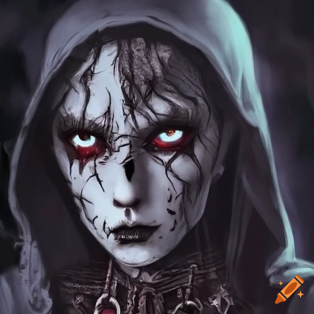 Gothic necromancer with undead and ghastly appearance on Craiyon